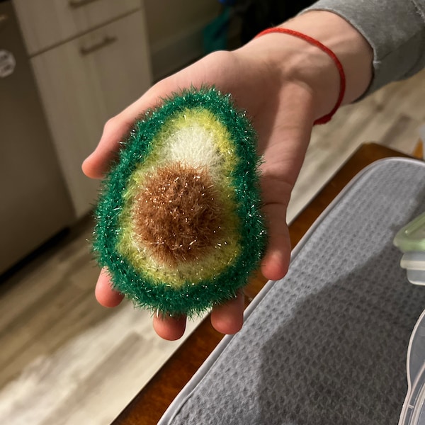 Avocado Dish Scrubby: Korean Crocheted Kitchen Sponge Alternative - Etsy