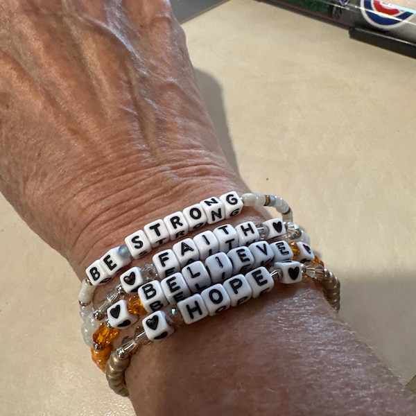 Custom Word Bracelet - Personalized Word Bracelet - Letter Bead ...