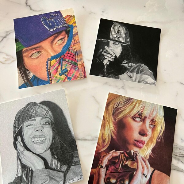 Billie Eilish Hand-drawn Artwork- Inspired by Her Concert Photos ...