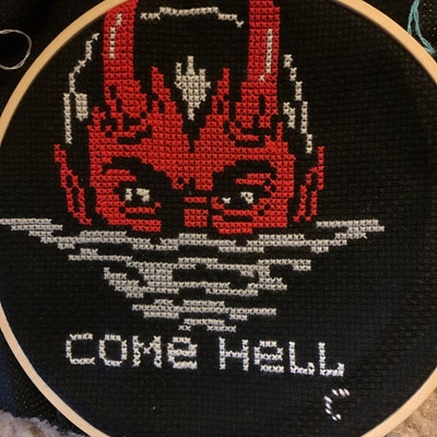 Come Hell or High Water Cross Stitch Pattern Devil Cross Stitch Pattern ...