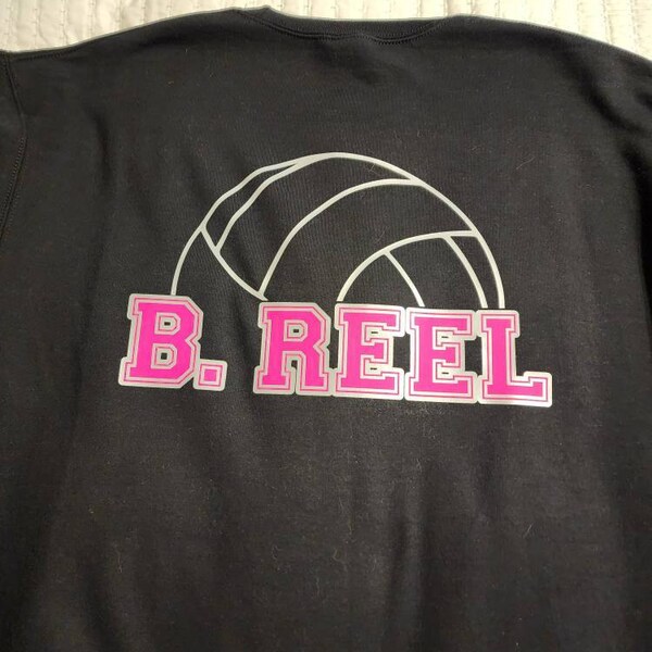 Sports Clipart: Black Bold Half Volleyball Silhouette Outline With Word ...