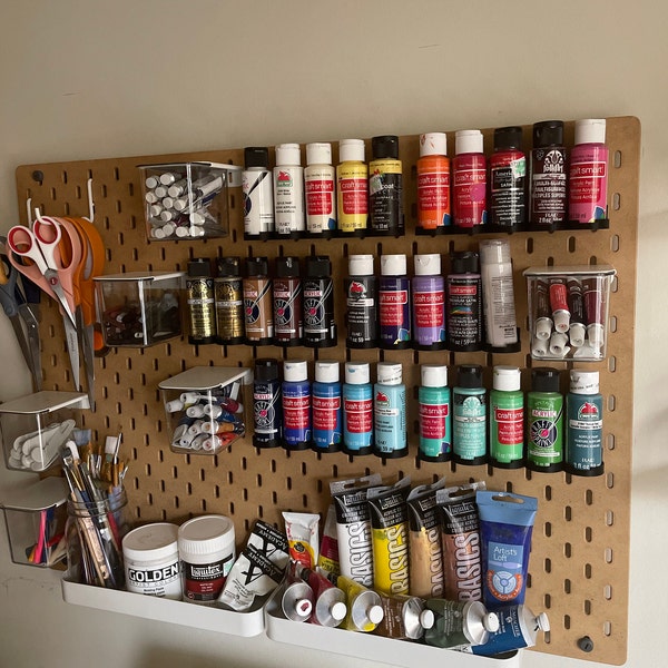 Hobby Storage - 2 Oz Bottle Acrylic Paint Racks Holders for Peg Board ...