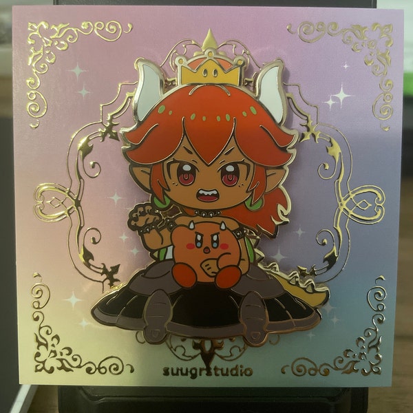 Princess X Poyo (red Bowsette) Hard Enamel Pin - Etsy