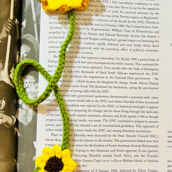 Sunflower Crochet Bookmark Pattern, Golden Sunflower Bookmark, PDF ...