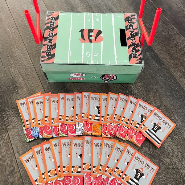 PRINTABLE Bengals Valentine Instant Download, Who Dey Valentine's, Easy ...