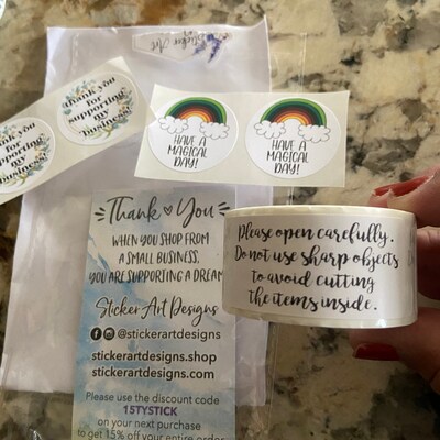 Please Open Carefully Stickers, Business Labels, Custom Logo Business ...