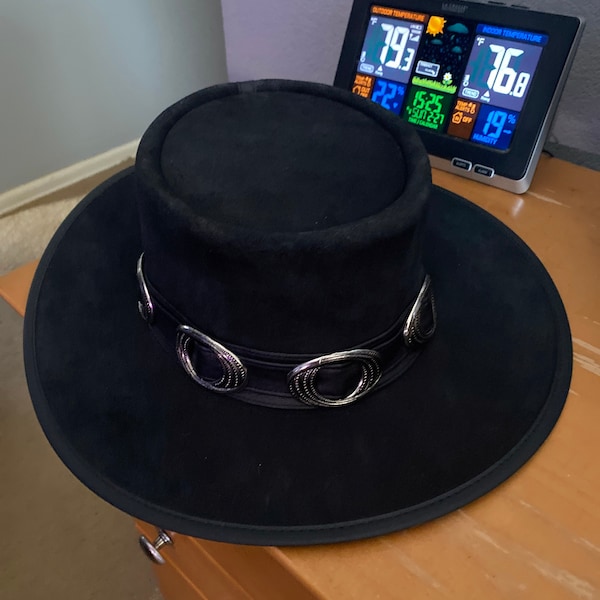 Black Suede Leather Stevie Ray Vaughan Style Rock / Blues Guitar Stage ...