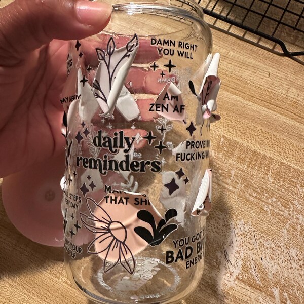 My Daily Motivation Glass Cansublimation Frosted Can Glass Positive ...