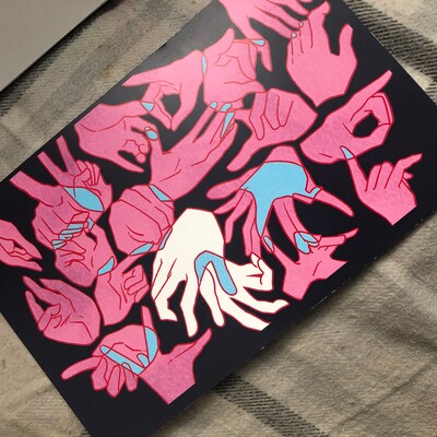 Many Hands Mini Prints / 7x5 Glossy Cardstock Original Art - Etsy