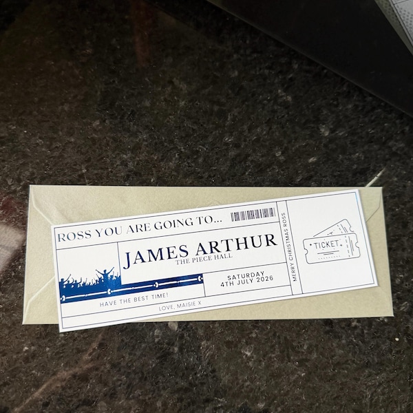 Personalised Event Foiled Ticket, Custom Souvenir Golden Foil Ticket ...