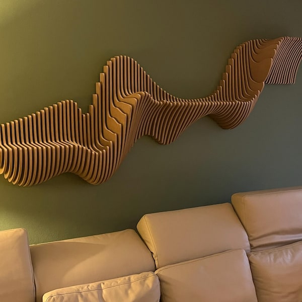 Parametric Wooden Wavy Wall Art - Parametric Wavy Wooden Wall Mounted ...