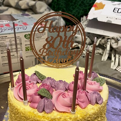 Personalised Birthday Cake Topper Circle Design Cake Topper - Etsy