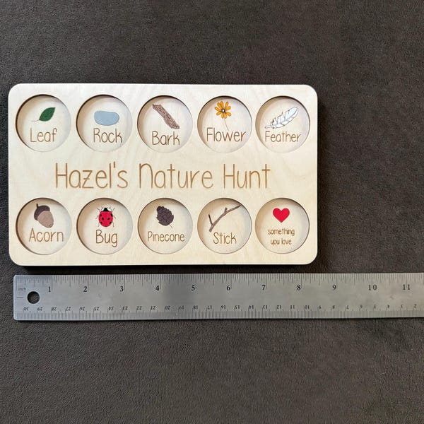 Nature Hunt Board Montessori Scavenger Hunt Personalized Nature ...
