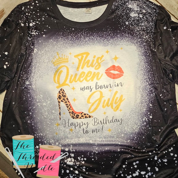 July Birthday Queen SVG PNG: Leopard Heels, Crown Design Cut Files ...