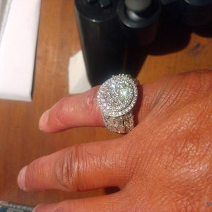 VVS Iced Out Moissanite Championship Diamond Ring for Men, Hiphop Round ...