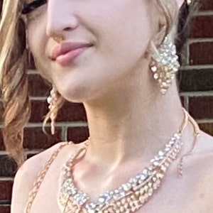 Rhinestone Necklace Set, Bridal Jewelry, Prom Necklace, Pageant ...