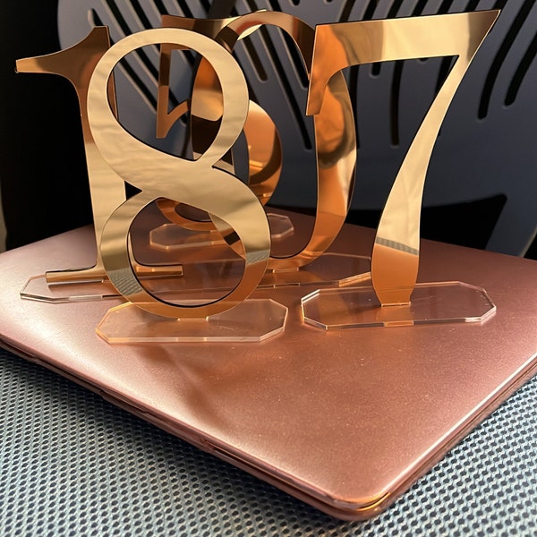 Mirror Black Wedding Table Numbers | Mirror Table Numbers | Acrylic ...