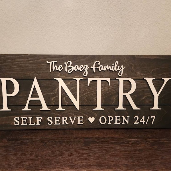 Pantry Sign, Custom Kitchen Sign, Personalized Pantry Sign, Custom Wood ...