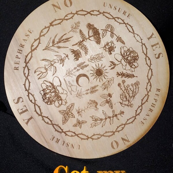 Pendulum Board Kit Herbal | Wooden Scrying Board Plants | Medicine ...