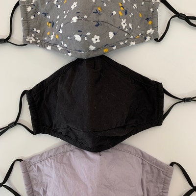 Reusable and Washable, Cotton Face Masks With a Filter Pocket and a ...