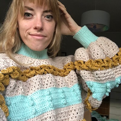 Super Oversized Crochet Color Pop Sweater - Etsy