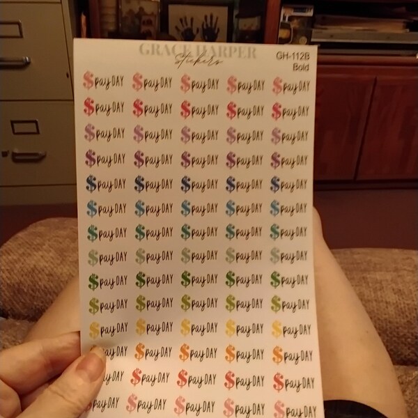 Pay Day Planner Stickers Pay Day Tracker Income Stickers Pay Day Box ...