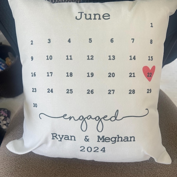 Personalized Engagement Pillow, Engagement Gifts, Engagement Date Gift ...