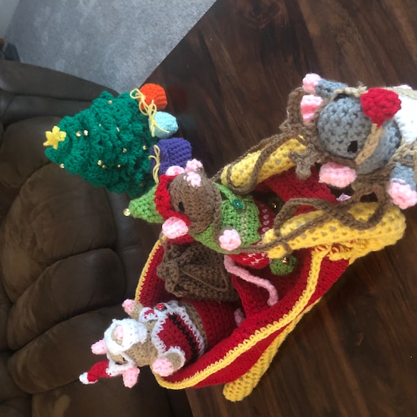 Christmas Mice, Tree & Sleigh Crochet Pattern - Etsy