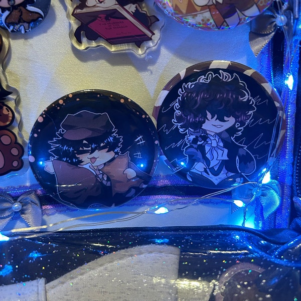 BSD Bungou Stray Dogs Pins - Osamu Dazai, Nakahara Chuuya, Edgar Allan ...