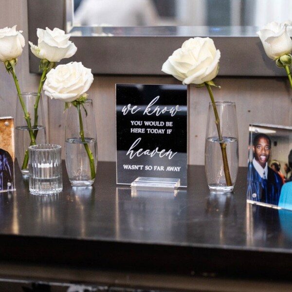 In Loving Memory Mirror Acrylic Sign | Acrylic Mirror Table Sign ...