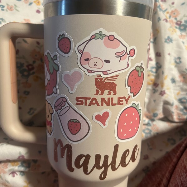 Cute Strawberry Cow Sticker Set, Strawberry Milk Stickers - Etsy