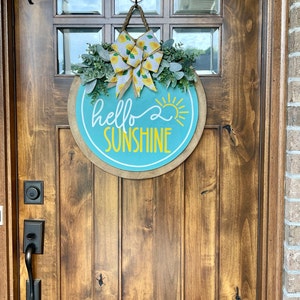 Summer Front Door Decor Hello Sunshine Summer Door Hanger Summer Wreath ...