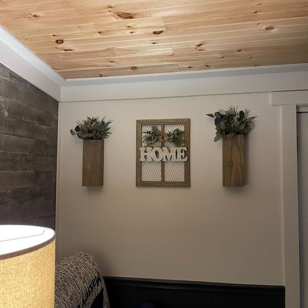 Farmhouse Wall Sconce Set, Wall Planters, Wall Hanging, Farmhouse Wall ...