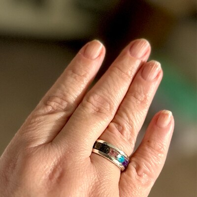 The Stardust Diamond Ring, Tungsten, Silver, 14K Gold 8mm-6mm-4mm, Men ...