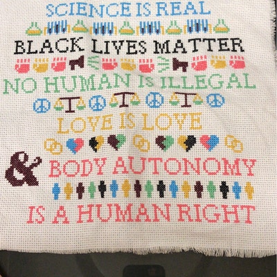 Woke Cross Stitch Sampler Pattern. Feminist Cross Stitch - Etsy