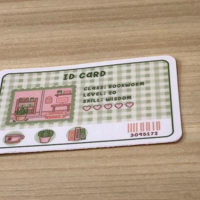 ID Card Aesthetic Vinyl Sticker Waterproof Waterbottle - Etsy