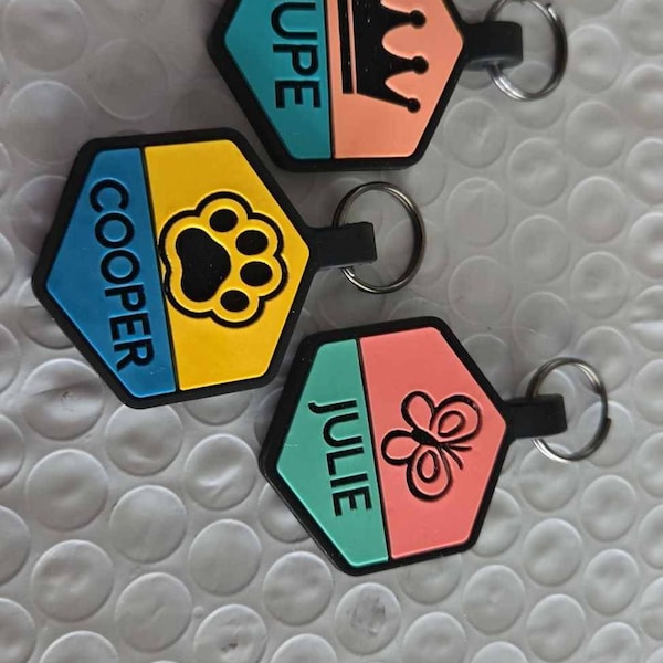 Silicone Dog Tag Personalized, Silent Dog Tags Engraved, Soundless ...