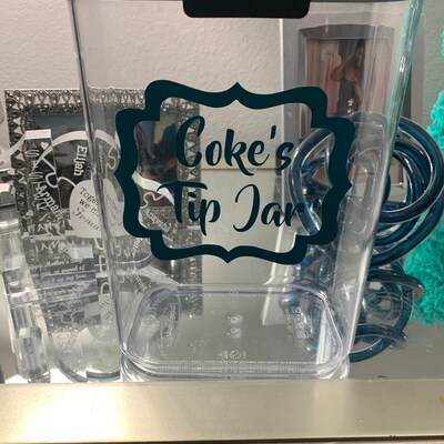 Tip Jar Decal, Bartender Gift, Musician Gift, Money Jar Decal, Savings ...
