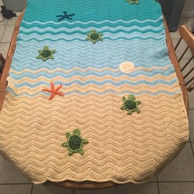 INSTANT DOWNLOAD Crochet Pattern Sea Turtle Blanket Pattern - Etsy