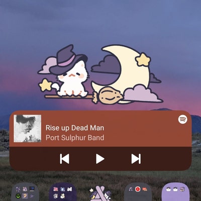 Spooky Kitty Icon Set Kawaii Halloween Aesthetic Theme for Android IOS ...