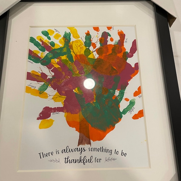 Thanksgiving Kid Craft, Handprint Tree Art, Gift for Mom, Handprint ...