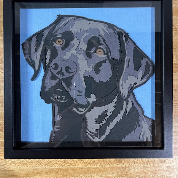Labrador Retriever Shadow Box, SVG Layered Design for Cricut Silhouette ...