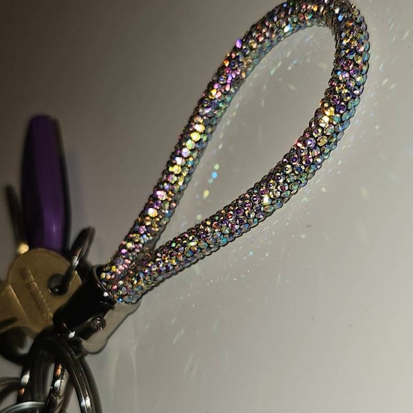 Silver Pink Rhinestone Keychain, Unique Gift for Mom Woman Her Friend ...