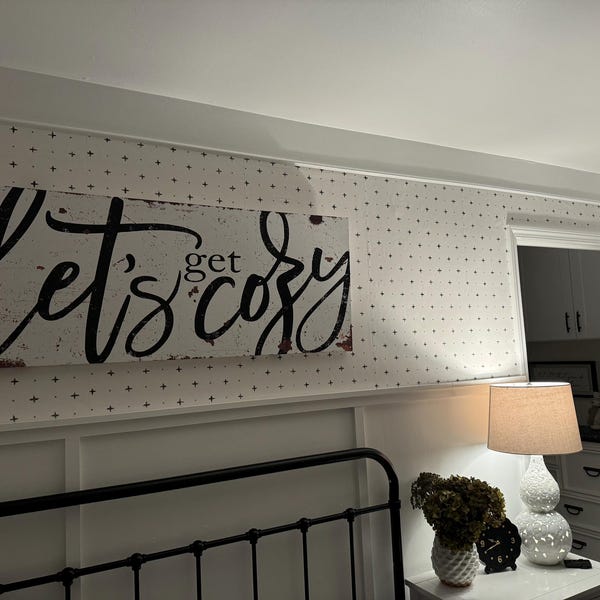 Let's Get Cozy Sign Modern Farmhouse Home Decor Rustic Signs Distressed ...