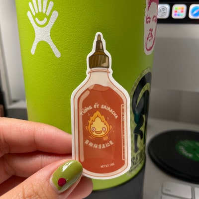 Asian Sauces Stickers Calcifer Sriracha Hot Sauce, Kiki Soy Sauce ...