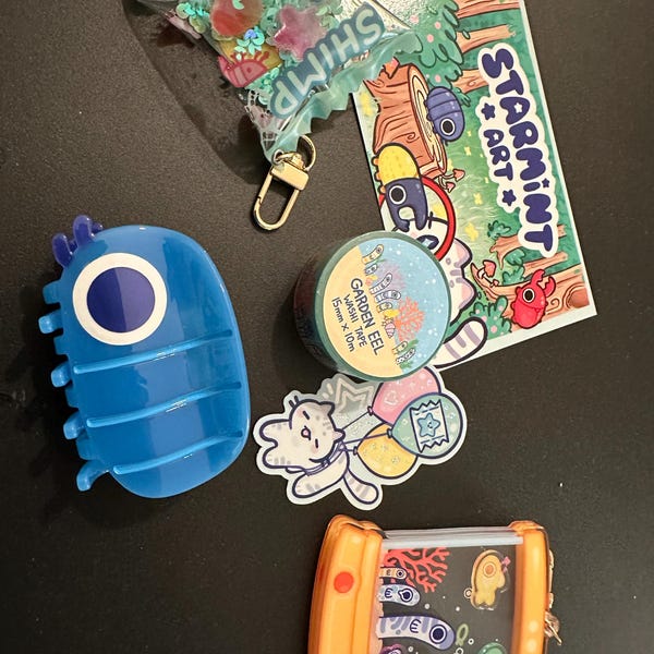 Shrimp Candy Bag Shaker Keychain Puffy Squishy PVC Charm Cute Ocean ...