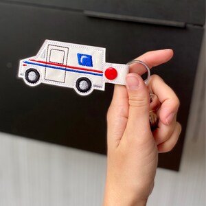 Mail Truck Keychain, Mail Key Keychain, Mail Truck Bag Tag, Mail Truck ...