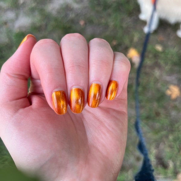 Amber - Warm Amber Magnetic Nail Polish - Etsy