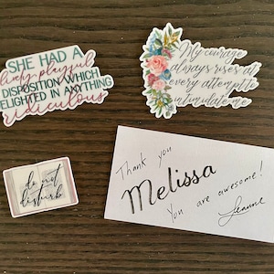 Emma Waterproof Stickers Jane Austen Gifts Jane Austen - Etsy