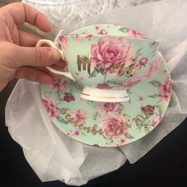 CUSTOM Tea Cup | Personalized Tea Cup and Saucer | Custom Coffee Mug ...